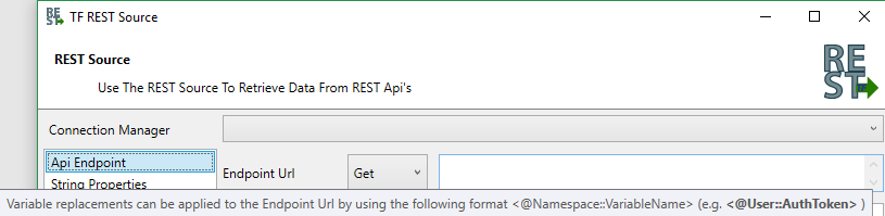 How to use a Variable in the TF Rest Data Flow Components